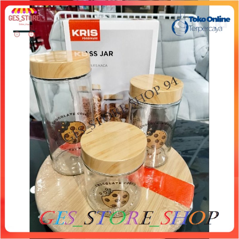 Jual kris set 3 stoples kaca/stoples makanan ringan/stoples snack ...