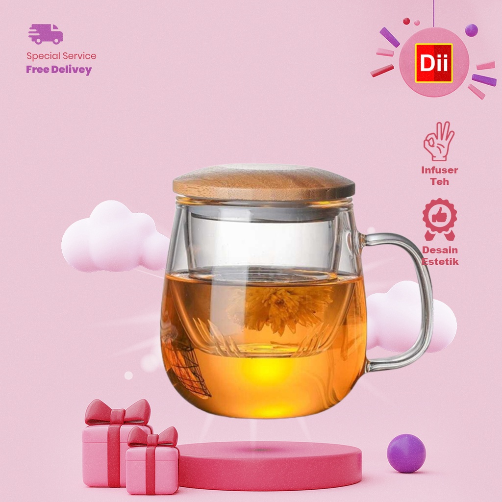 Jual One Two Cups Gelas Cangkir Teh Tea Cup Mug with Infuser Filter ...