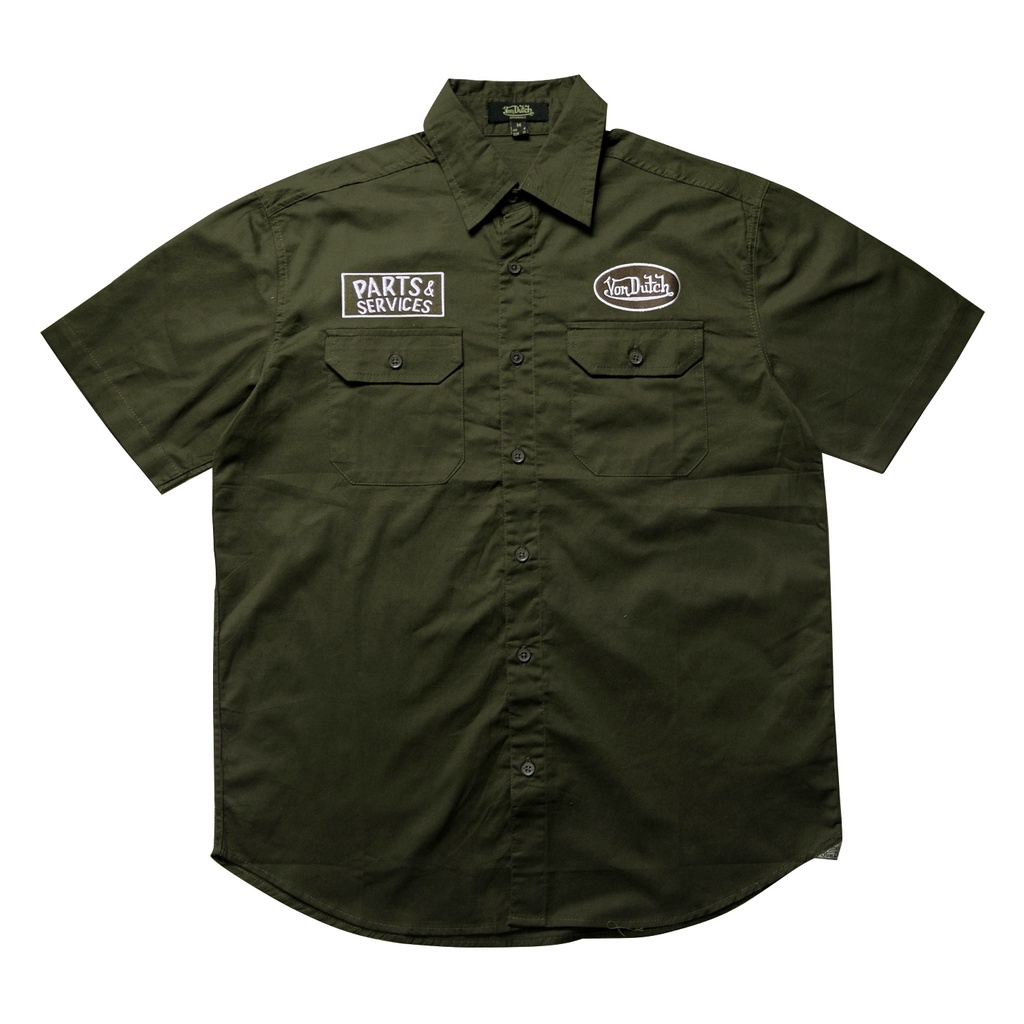 Jual Von Dutch Workshirt 0736 Army Green | Shopee Indonesia