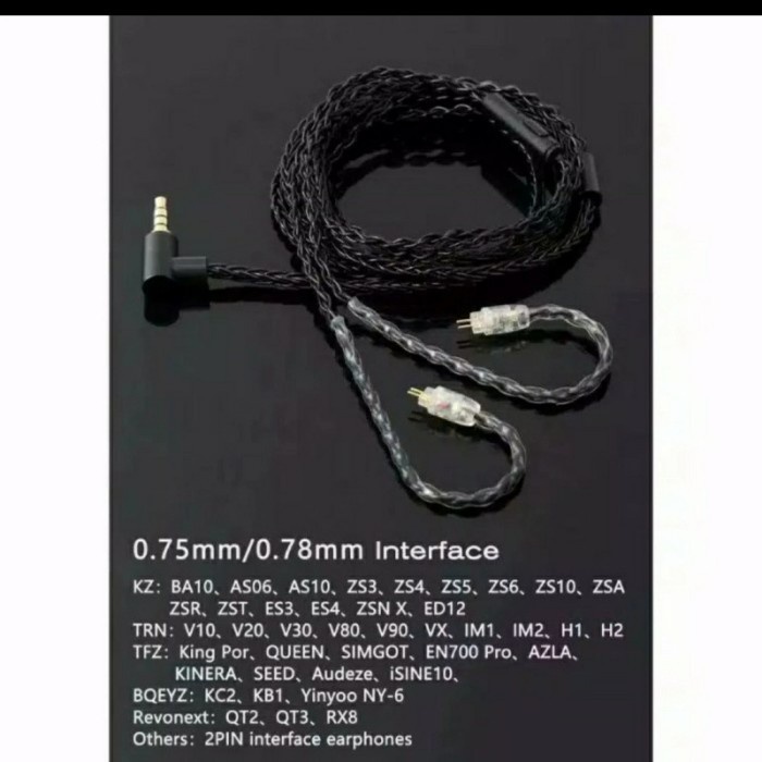 Jual BEST -kabel upgrade MIC 8 core IEM KZ type pin A B C , zsn pro x ...