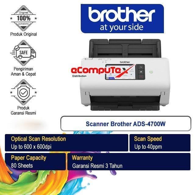 Jual SCANNER BROTHER ADS-4700W / ADS4700W 40PPM ADF 80 - GARANSI RESMI ...