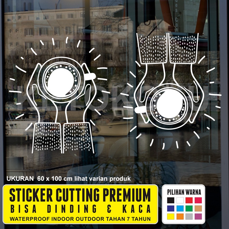 Jual Cutting Sticker Stiker Kaca Dinding Cafe Aesthetic Kafe Kopi ...