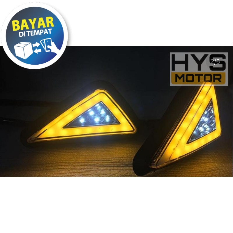 Jual HYS Lampu Sen Sein Tempel SEGITIGA LED Besar - Yamaha Honda Suzuki CBR Ninja R15 R25 GSX ...