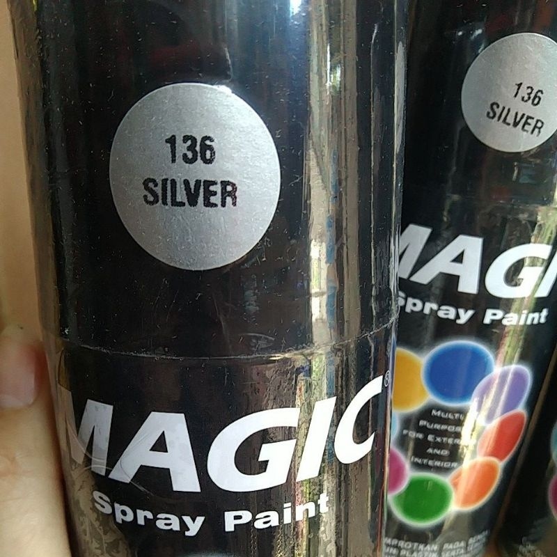 Jual cat semprot pilok pilox magic spray paint magic silver 300cc ...