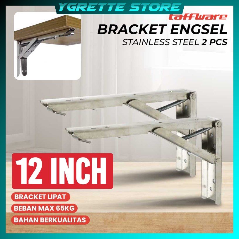 Jual YGRETTE - 12 INCH SEPASANG BRAKET ENGSEL SIKU AMBALAN RAK BRACKET ...