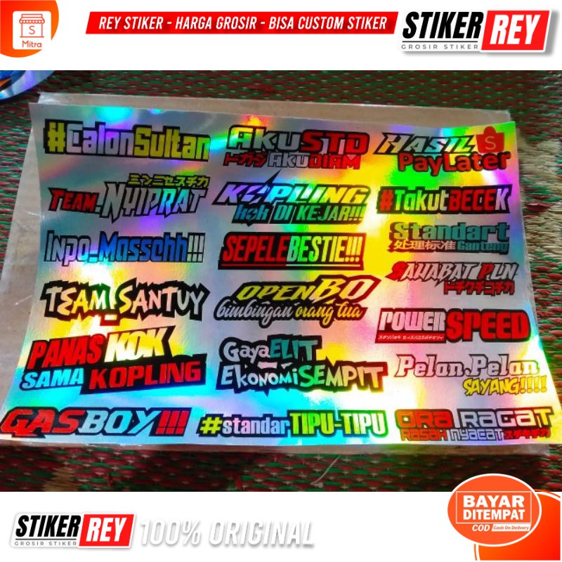 Jual STIKER RACING PACK HOLOGRAM KATA KATA ISI 20-30 PCS | Shopee Indonesia