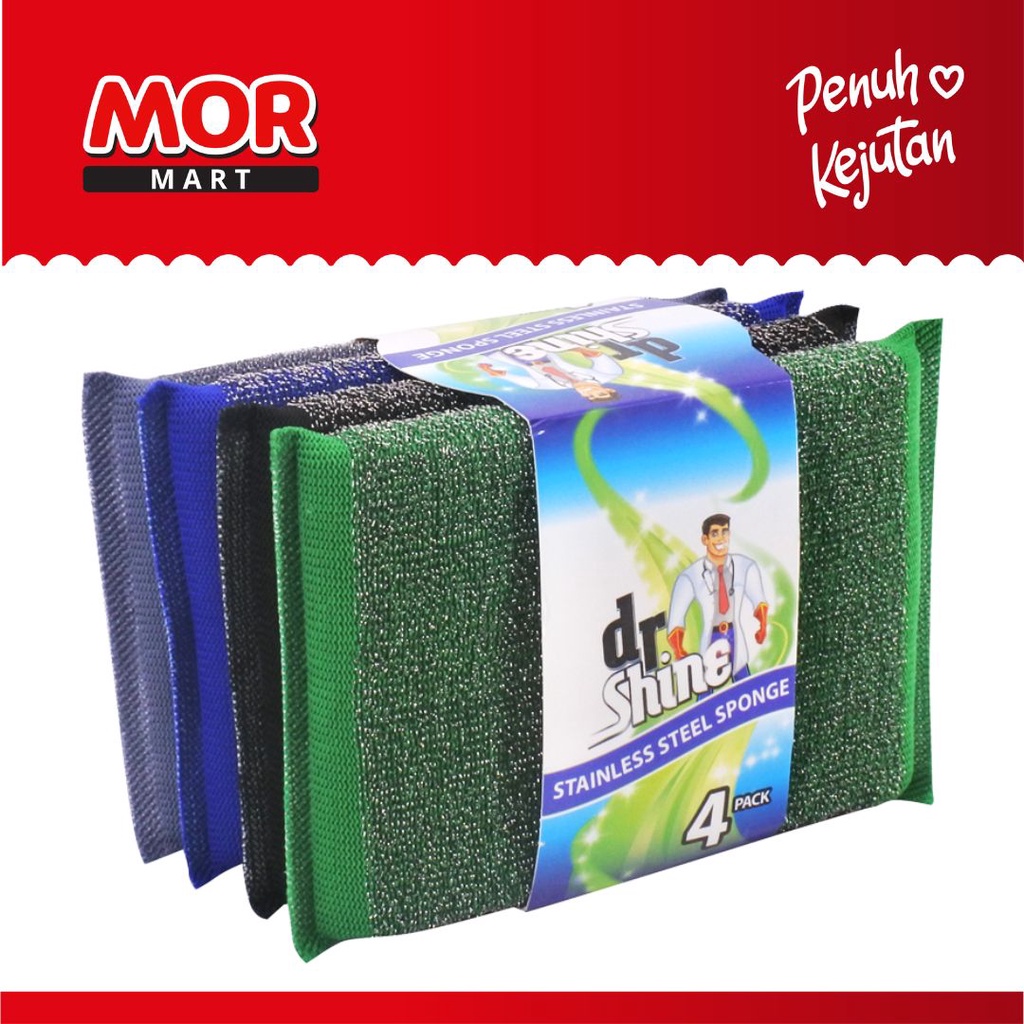 Jual SJ Sponge Scourer Stainless Steel isi 4 pcs Spons Cuci Piring ...