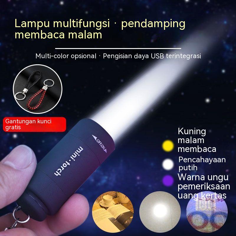 Jual Senter Kecil Mini/Super Terang/LED/Pencahayaan/Pengisian USB/Siswa/Asrama/Super Portabel ...