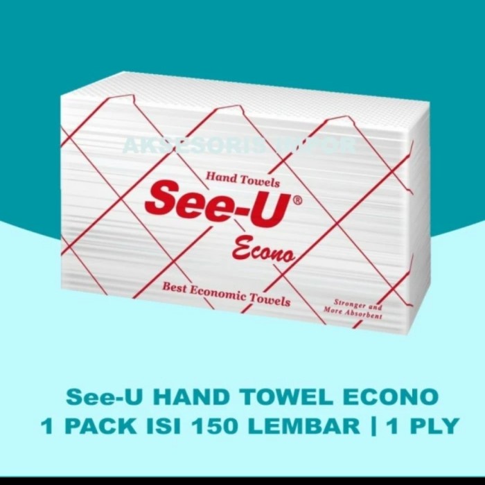 Jual TISU ( S1 SEE U HAND TOWEL 150s 1PLY ) TISSUE NAPKIN SEE U ...