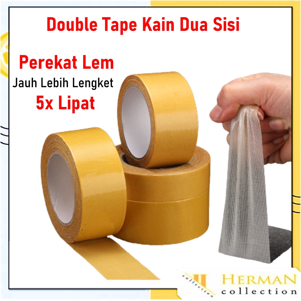 Jual HC Double Tape Kuning Super Kuat Tahan Air Isolasi Dua Sisi Cuaca ...