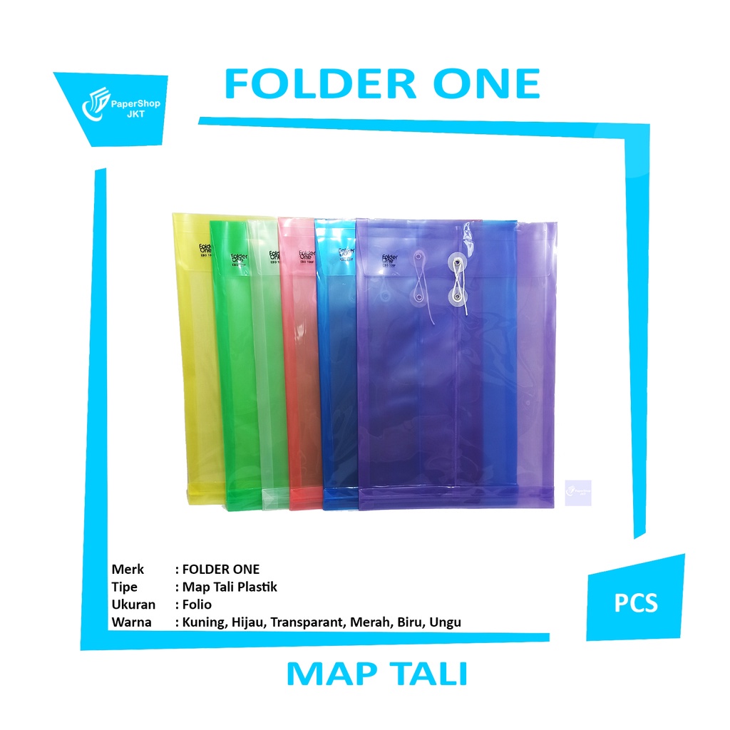 Jual FOLDER ONE - Map Tali Plastik Ukuran Folio - Pcs | Shopee Indonesia