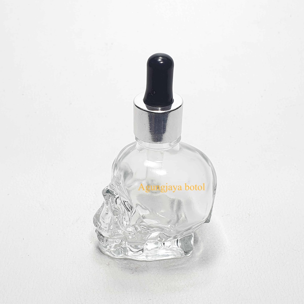 Jual Botol Kaca 30 ml Skull Tengkorak Clear Original Pipet Karet ...