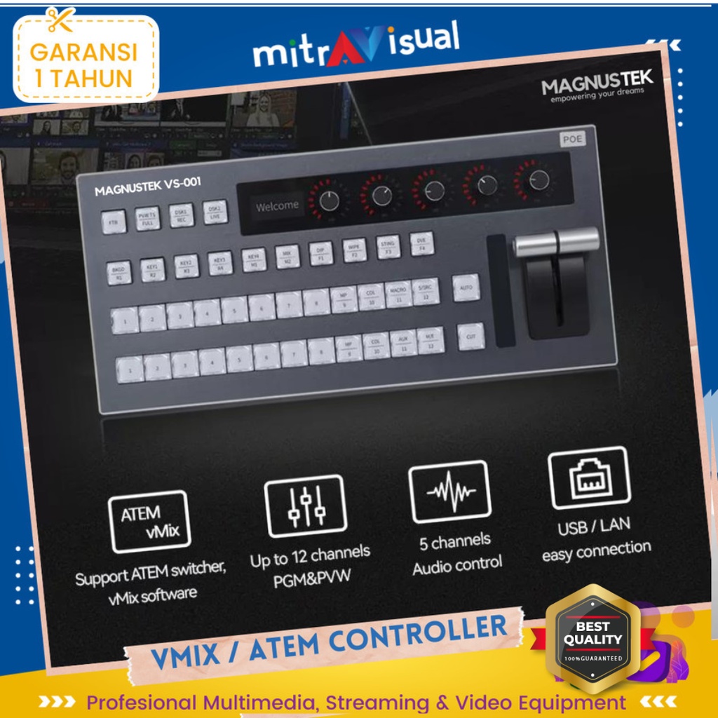 Jual MAGNUSTEK VS-001 12 Channel 2 in 1 Atem VMix Controller | Shopee Indonesia