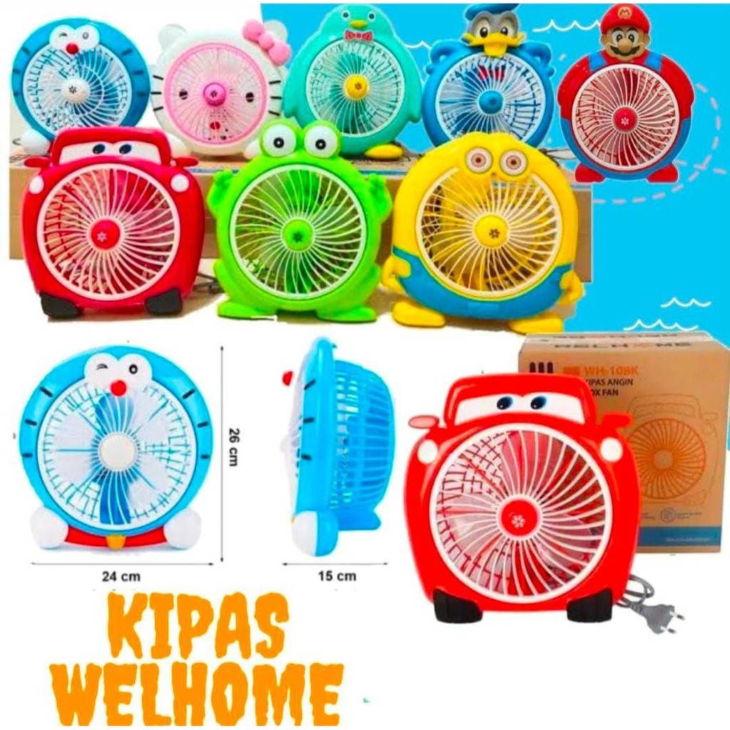 Jual Kipas Angin Karakter WELHOME Listrik Termurah 10 inch | Shopee ...