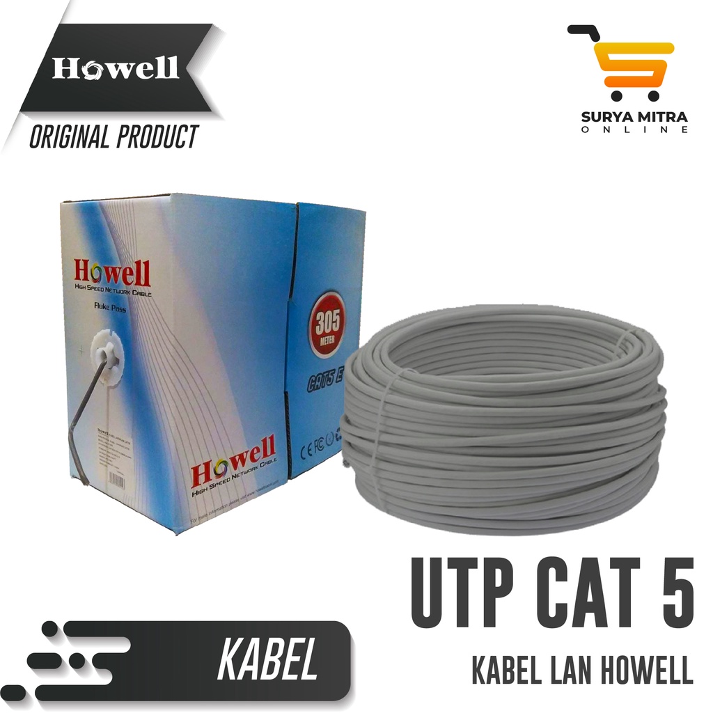Jual Kabel LAN UTP Cat 5E Roll 305 Meter HOWELL | Shopee Indonesia