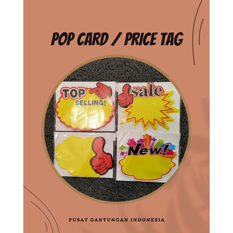 Jual Label Harga Pop Card Price Tag Sale Top Selling New Jempol isi 10 ...