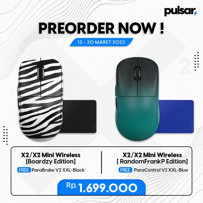 Jual Pulsar X2/X2 Mini Wireless Boardzy/RandomFrankP Edition Gaming ...