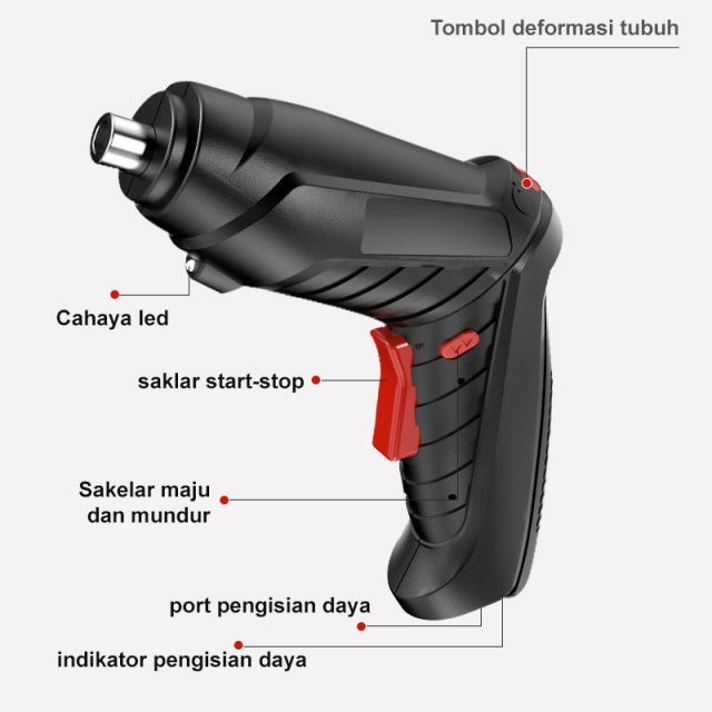 Jual Mesin Obeng Listrik Bor Cordless Tools Screwdriver Set Koper 47 ...