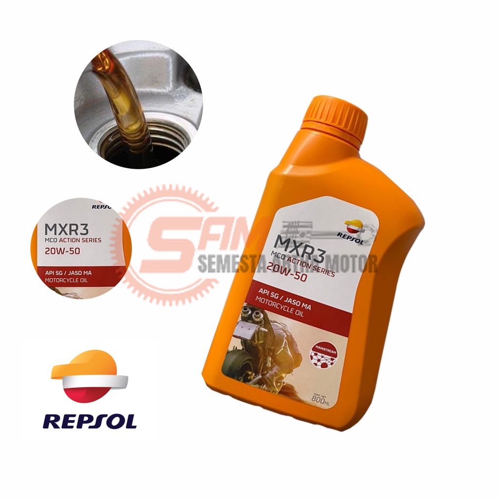 Jual Oli Mesin Repsol MXR3 4T 1000ml Sae 20w50 Motor Sport 1 L Vixion ...