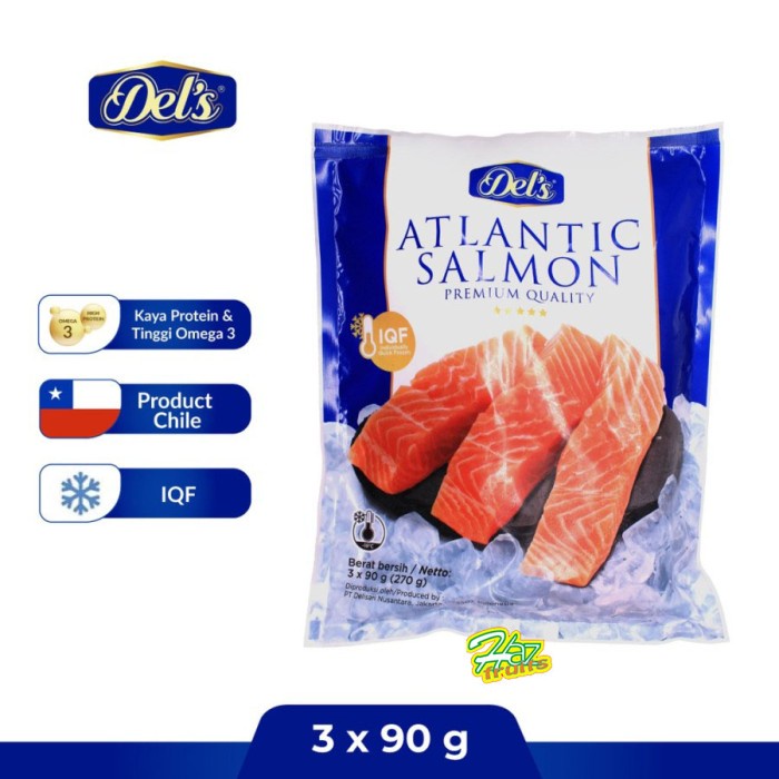Jual Del's Frozen Salmon Fillet|Salmon Fillet Premium| 3 x 90 Gram ...