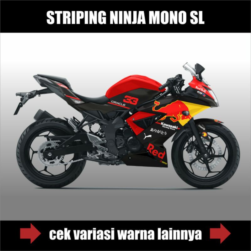 Jual STIKER STRIPING MOTOR NINJA 250 MONO SL EDISI REDBULL / DECAL ...