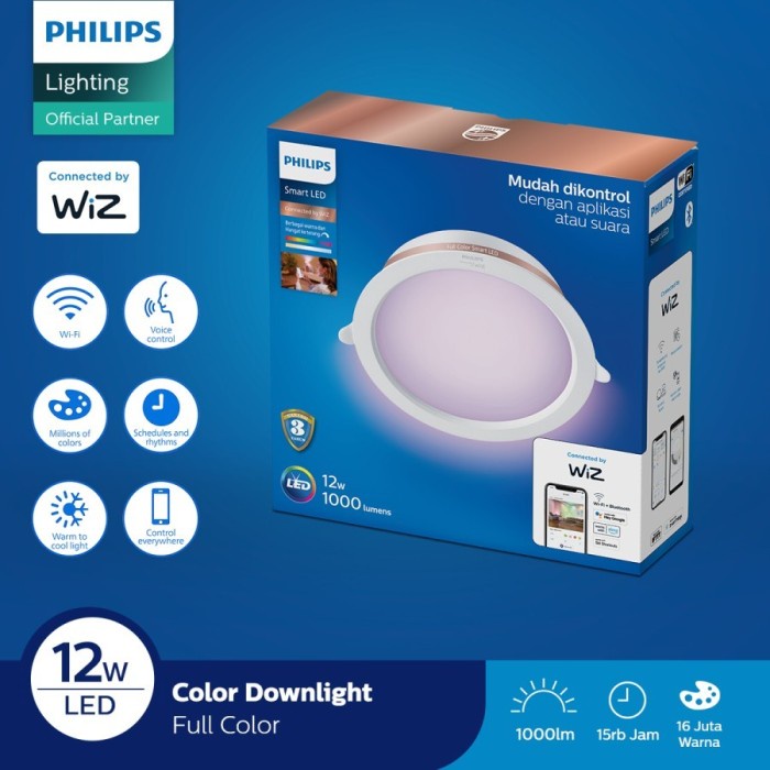 Jual LAMPU PHILIPS DOWNLIGHT LED 12,5 WATT SMART WIFI TUNEABLE WHITE 12 ...