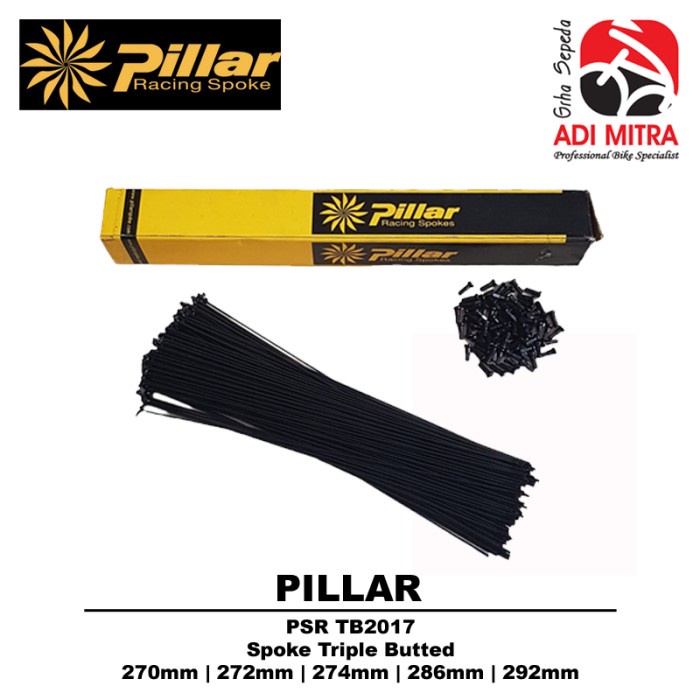 Jual Pillar Racing Spokes PSR TB2017 J-Bend Triple Butted Ruji / Jari ...