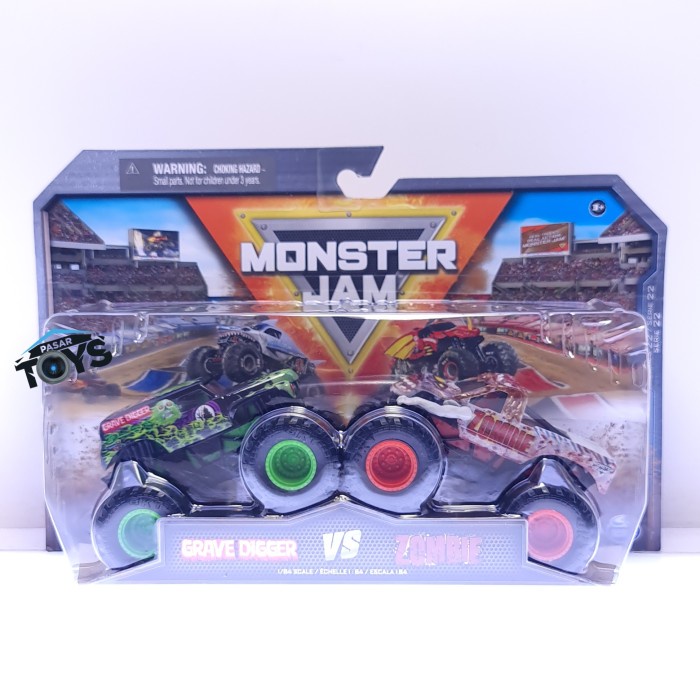 Jual Monster Jam Grave Digger vs Zombie 1:64 Duo Series 22 Monster ...