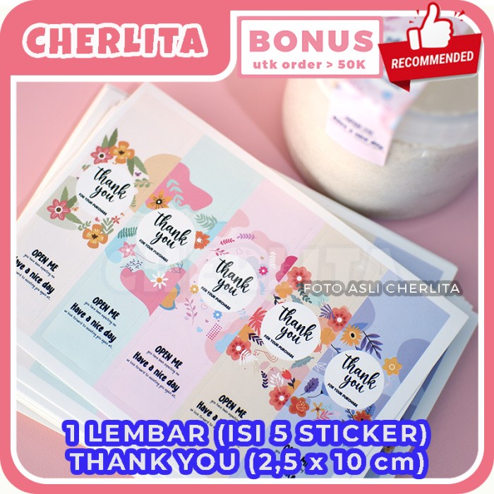 Jual Sticker Toples Thank You Baking Stiker Lucu Cookies Kue Kering ...