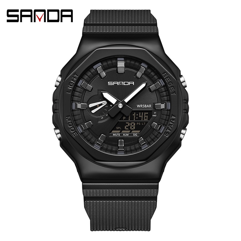 Jual SANDA 3167 Jam Tangan Pria Wanita Digital Sport EL Backlight Tali ...