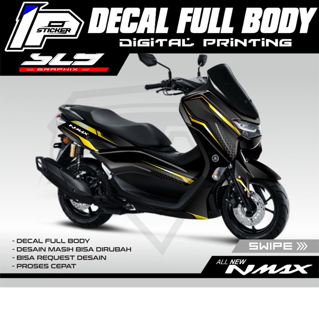 Jual DECAL NMAX HITAM GARIS KUNING FULL BODY | Shopee Indonesia