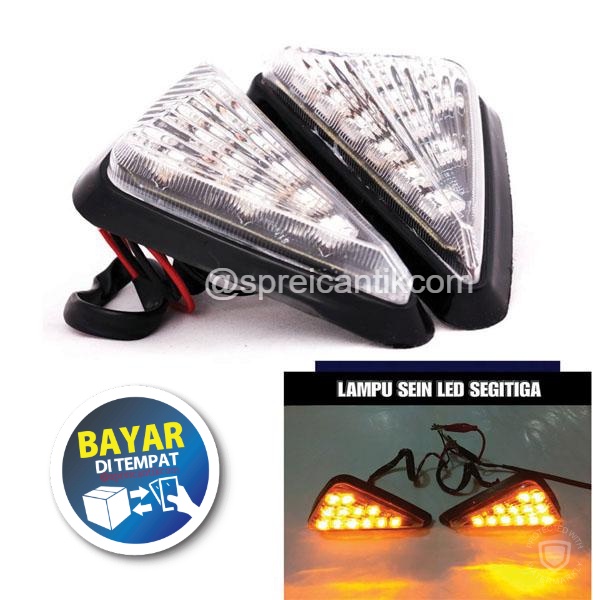 Jual HYS Lampu Sen Sein Tempel SEGITIGA LED Kecil - Yamaha Honda Suzuki CBR Ninja R15 R25 GSX ...