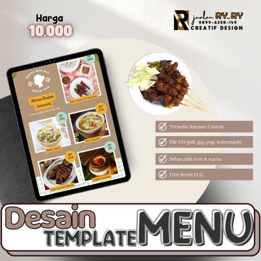 Jual Jasa Desain Daftar Menu Makanan & Minuman Custom | Edit menu Cafe ...