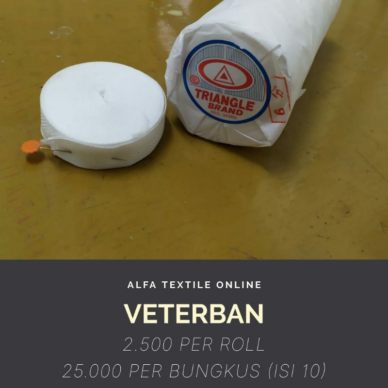 Jual Veterban Viterban Tali Guling Putih Per Roll isi 10 Meter Karet ...