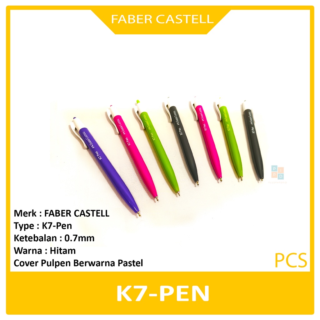 Jual Faber Castell Pulpen K7 Pen 0.7mm Cover Berwarna - Pcs | Shopee ...