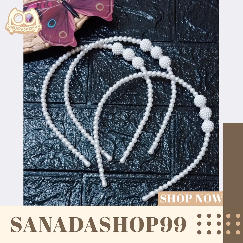 Jual (ACC85) Bando Mutiara Korean Style Bando Rambut Pearl Mutiara ...