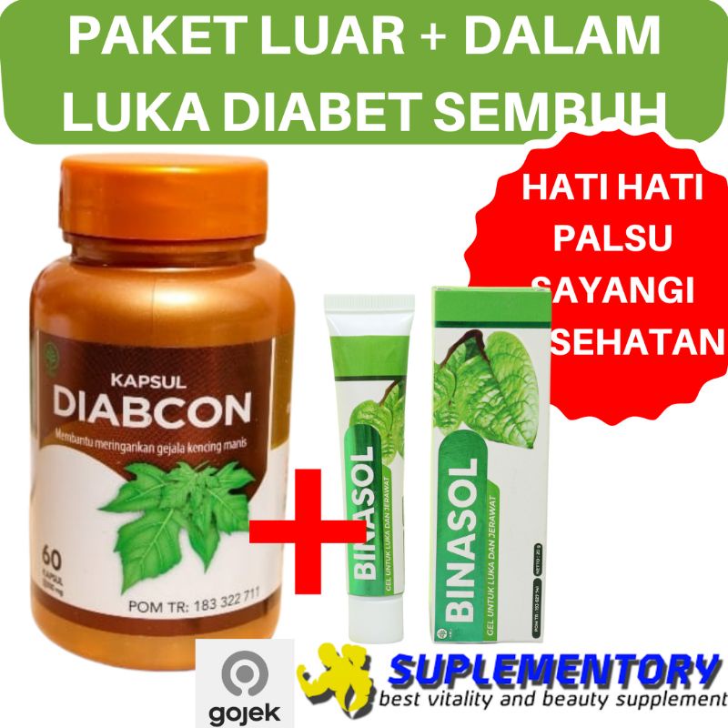 Jual PAKET TUNTAS Luka Diabetes BINASOL + Diabcon DIABET Basah Kering ...