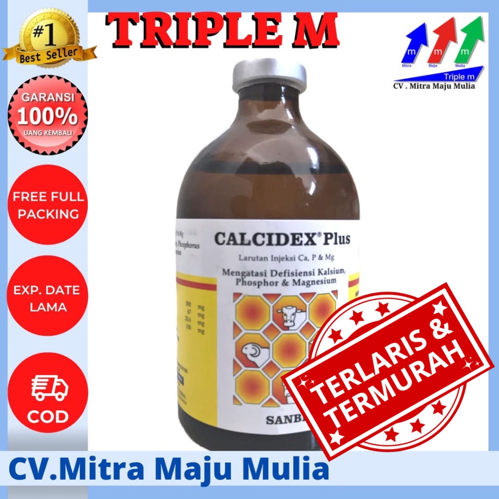 Jual CALCIDEX PLUS Injeksi 100 ml Obat Sapi Kambing Lumpuh Injeksi ...