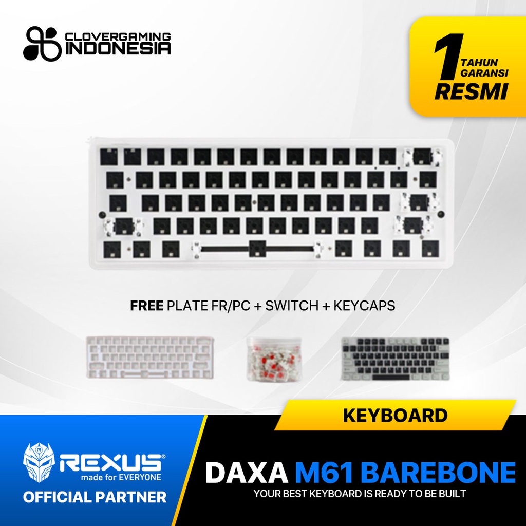 Jual Rexus DAXA M61 Barebone CNC Acrylic - M-61 Mechanical Gaming Keyboard | Shopee Indonesia
