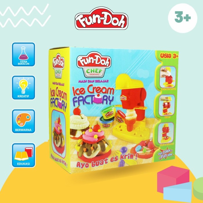Jual Mainan Anak Mainan Edukasi Fundoh Ice Cream Factory Fun Doh Es ...