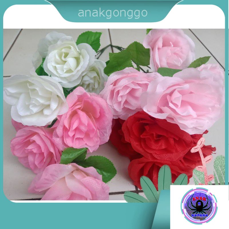 Jual Bunga Mawar Merah Putih Pink Hijau Salem Tangkai Kuntum 5 ...