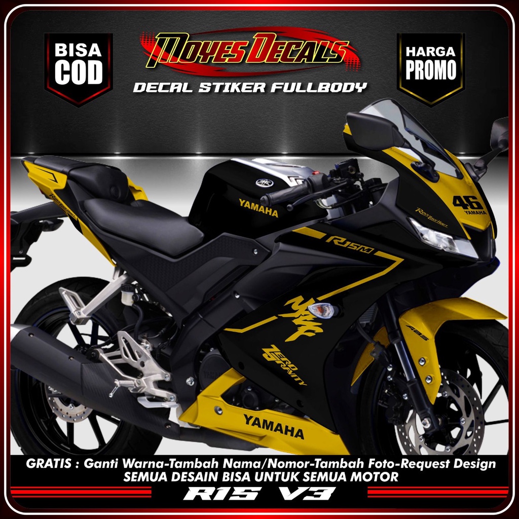 Jual Decal R15 V3 Zero Decal Yamaha R15 V3 Gravity Fullbody | Shopee ...