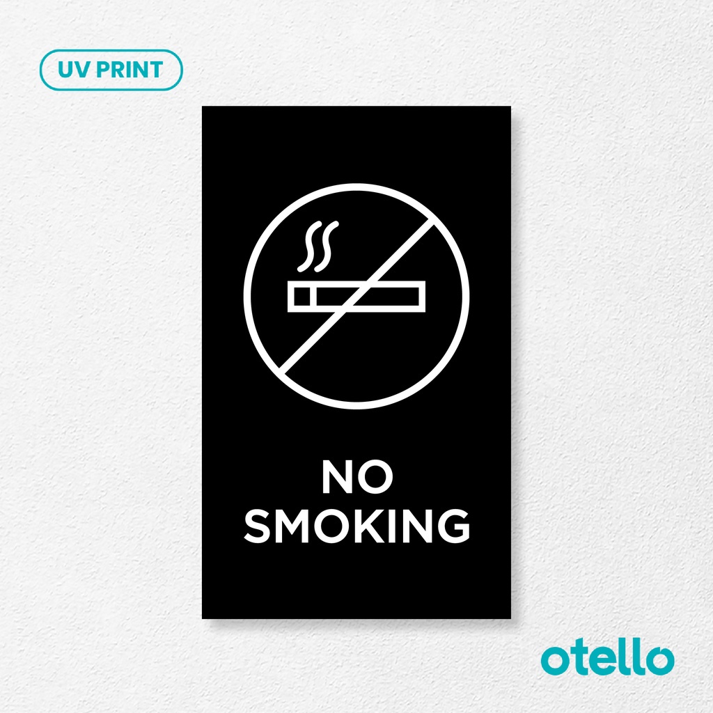 Jual Sign No Smoking Label Akrilik Dilarang Merokok Tempel Signage ...