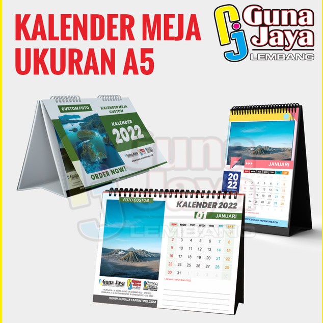 Jual Cetak Kalender Duduk / Meja Tahun Baru Ukuran A5 8LBR dan 14LBR ...