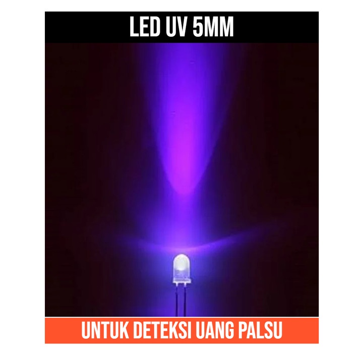 Jual LED UV 5mm 5 mm Ultraviolet Ultra Violet Deteksi Uang Palsu ...