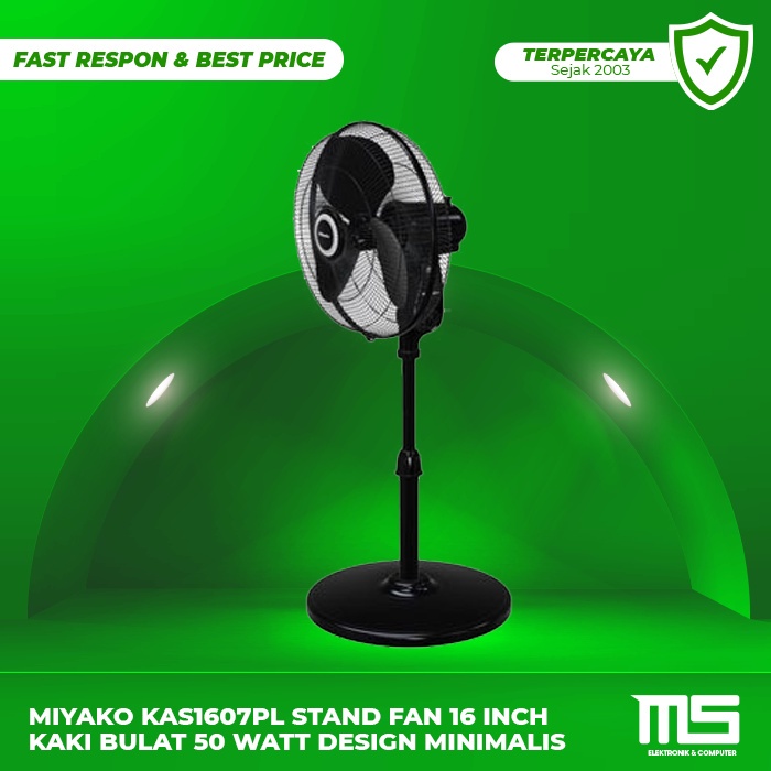Jual Miyako KAS1607GB Stand Fan 16 inch Kaki Bulat 50 Watt Design ...