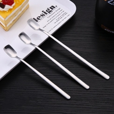 Jual Sendok Minum / Dessert Stainless Steel Ujung Persegi (15cm ...