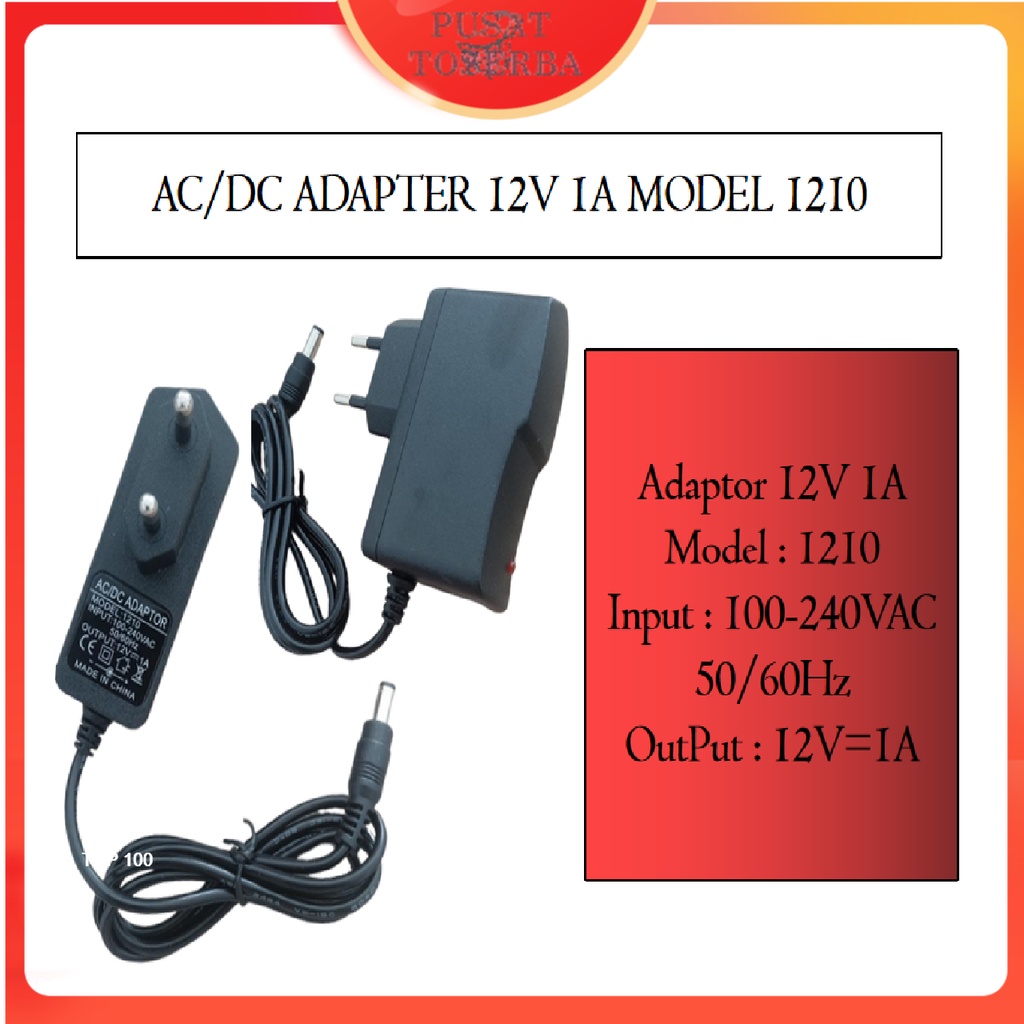 Jual Adaptor Adapter 12V 1A Model 1210 Adapter | Shopee Indonesia
