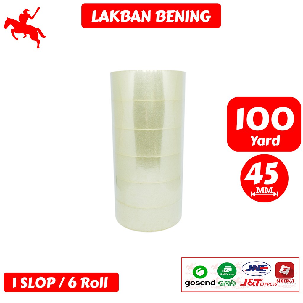 Jual Lakban OPP Tape / Lakban Bening KSATRIA Tape 100 Yard (1 Slop ...