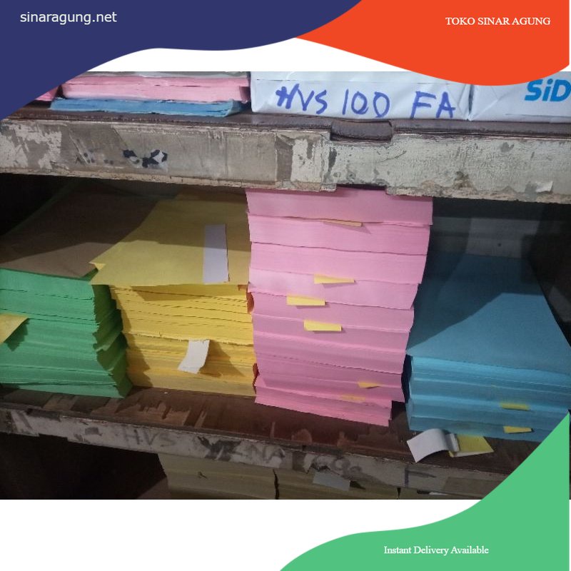 Jual Kertas HVS Warna A4 70g 1Rim(500lembar) CIWI PINK YELLOW GREEN ...